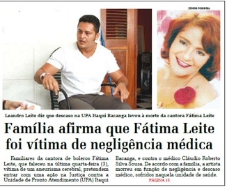 Família afirma que Fátima Leite foi vítima de negligência médica na UPA ...